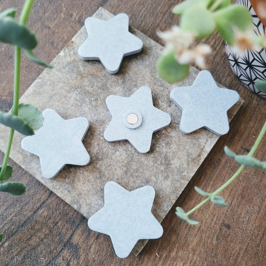 MARBLE EFFECT Rounded STAR fridge magnets set o... - Folksy