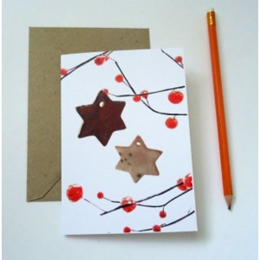 Christmas Stars Blank Card - Folksy