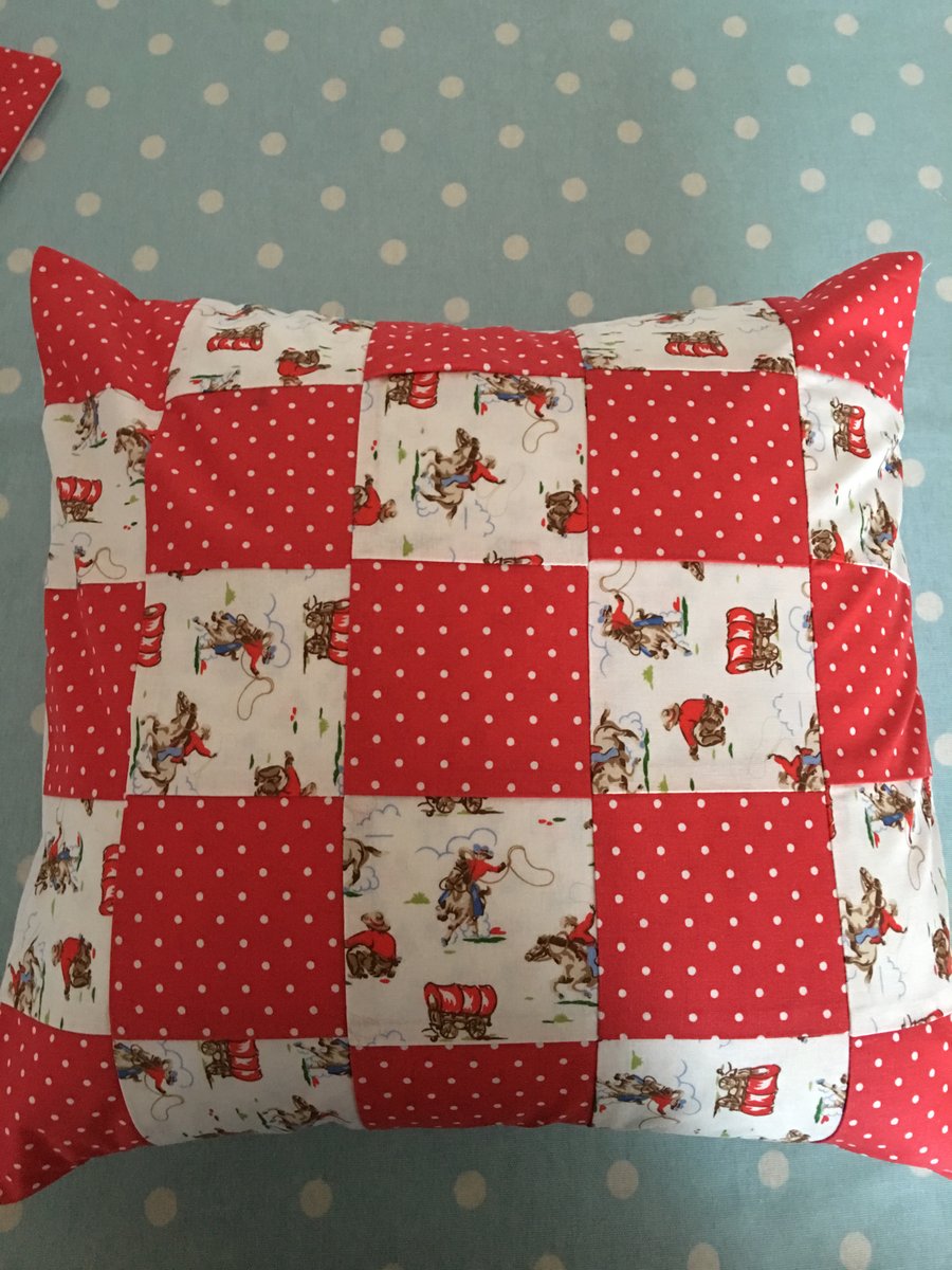 Cath Kidston cowboy , red dot fabric patchwork... - Folksy