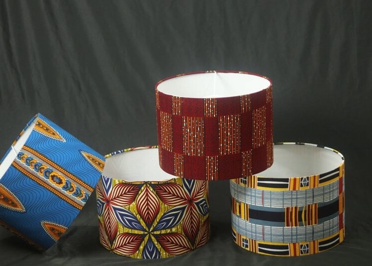 Red blocks patterns African print inspired fabr... - Folksy