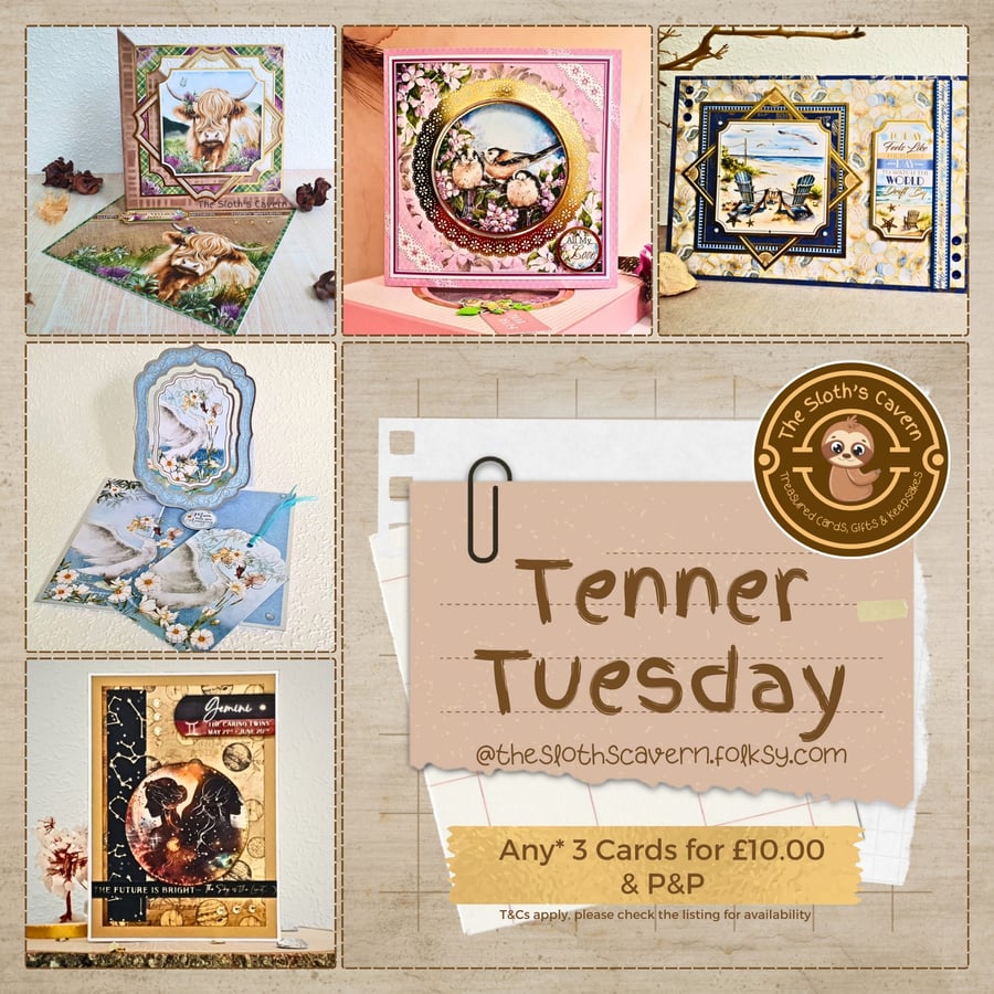 Tenner Tuesday Offer! Any 3 cards of your choic... - Folksy