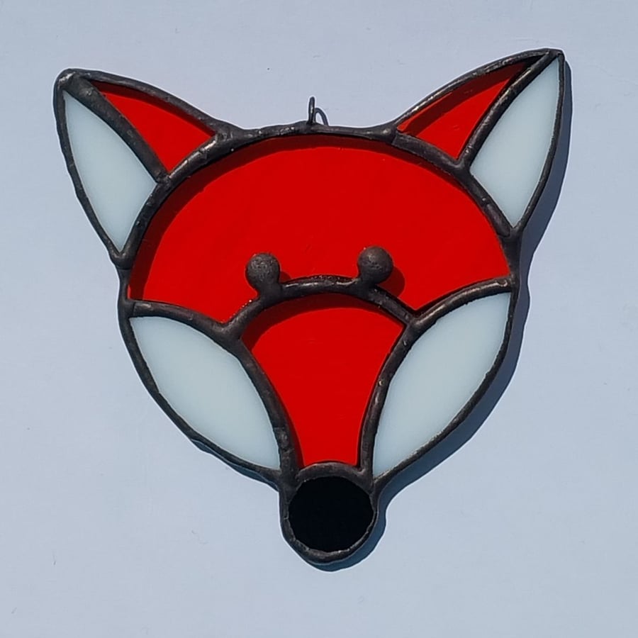 Fox stained glass suncatcher. - Folksy