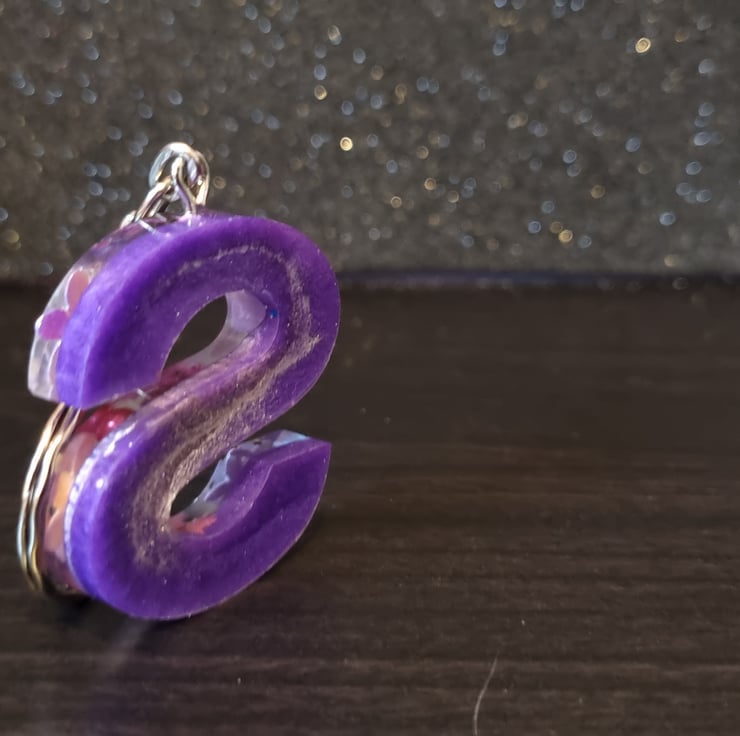 Resin letter flower keyrings with accessories - Folksy