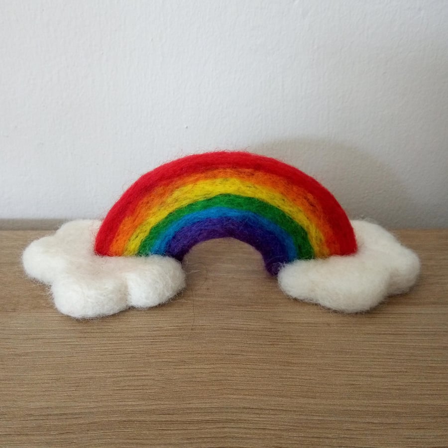 Flatpack Rainbow - felted rainbow with cloud st... - Folksy