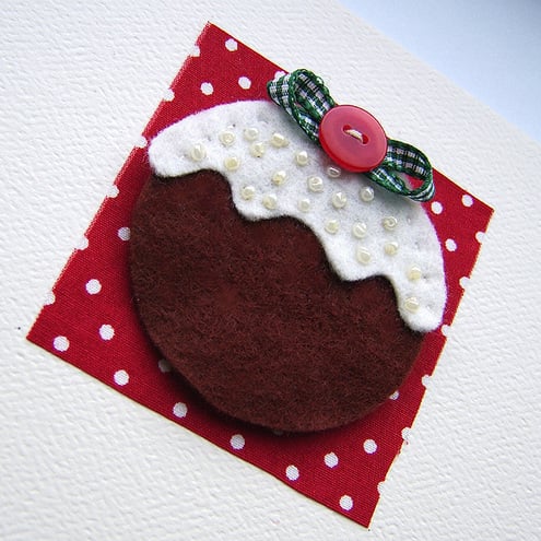 Christmas Pudding Card - Folksy