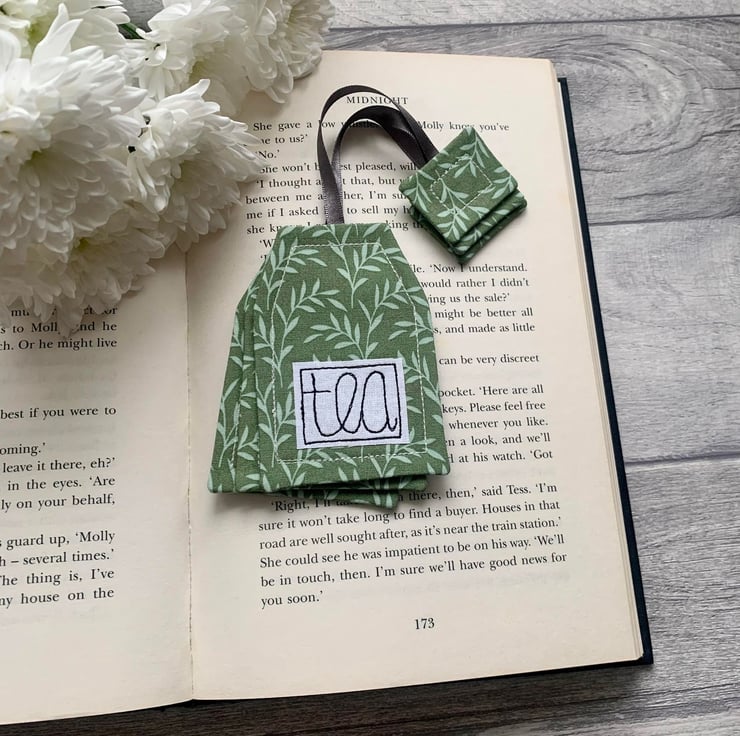 Tea bag bookmark, bookish tea gifts - Folksy
