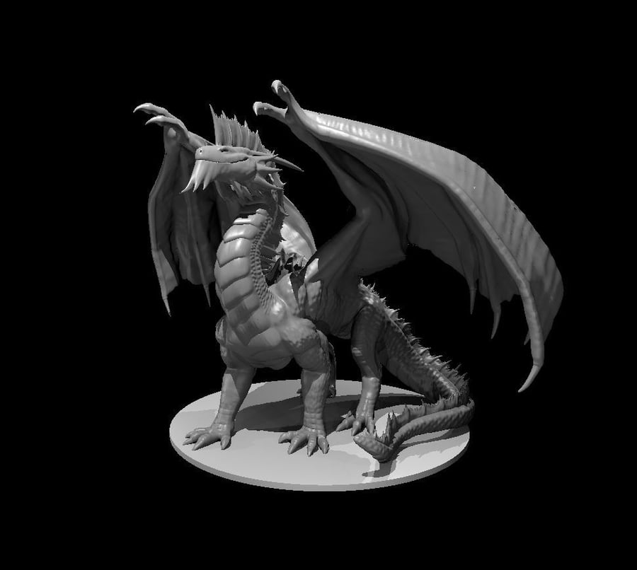 Ancient Silver Dragon - 3D Printed Resin DnD Pa... - Folksy