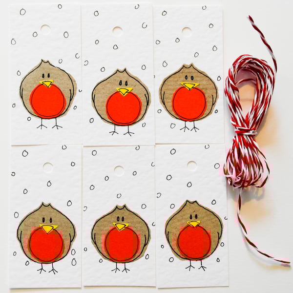 Gift Tags - Christmas Robin Gift Tags - Robin R... - Folksy