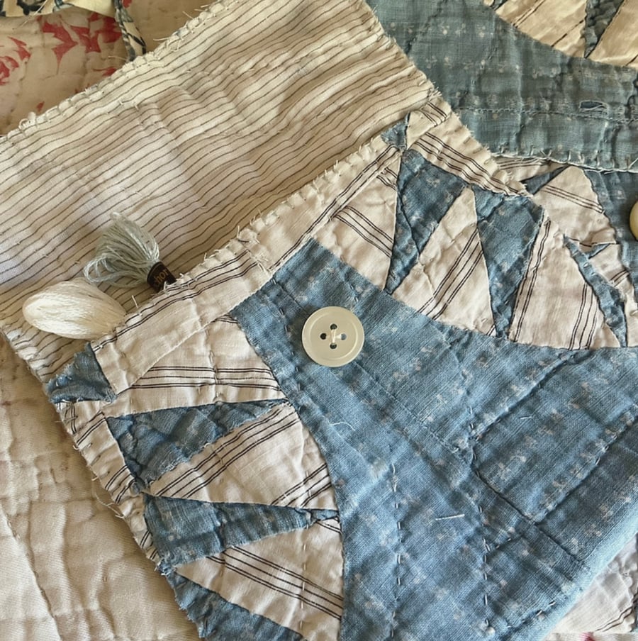 Pair of Vintage Patchwork Quilt Pouches - Folksy