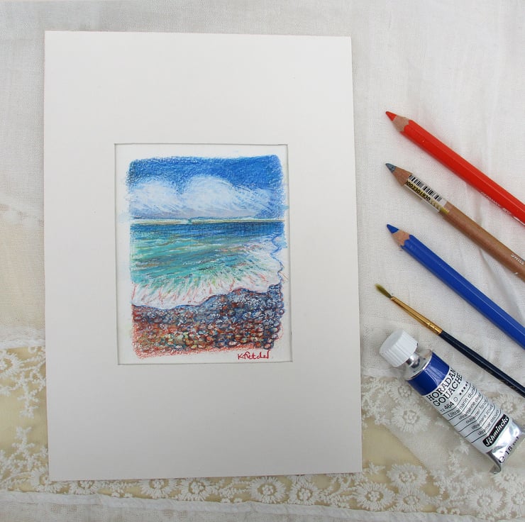 Caithness Coast - Original Watercolour and Mixe... - Folksy