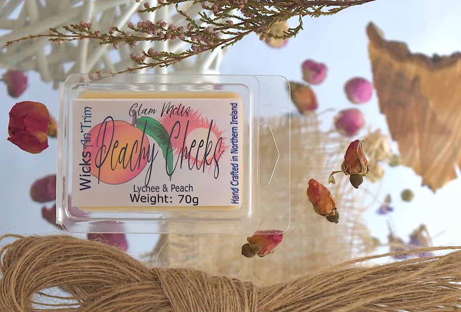 Soy Wax Melt Clam Melt - Peach Cheeks - Folksy