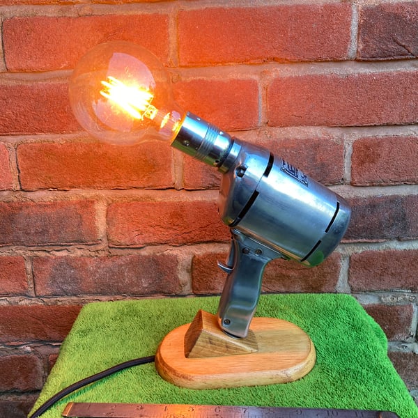 Polished Aluminium Table Lamp, made from a Vint... - Folksy