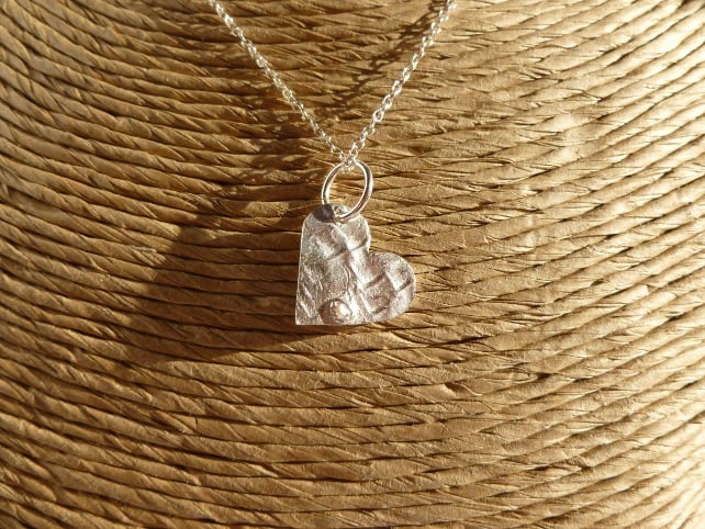 Art Clay Silver Heart Pendant With Cubic Zirconia - Folksy