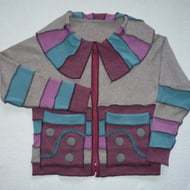 Upcycled Jacket with Zip Front and Shawl Colla... - Folksy