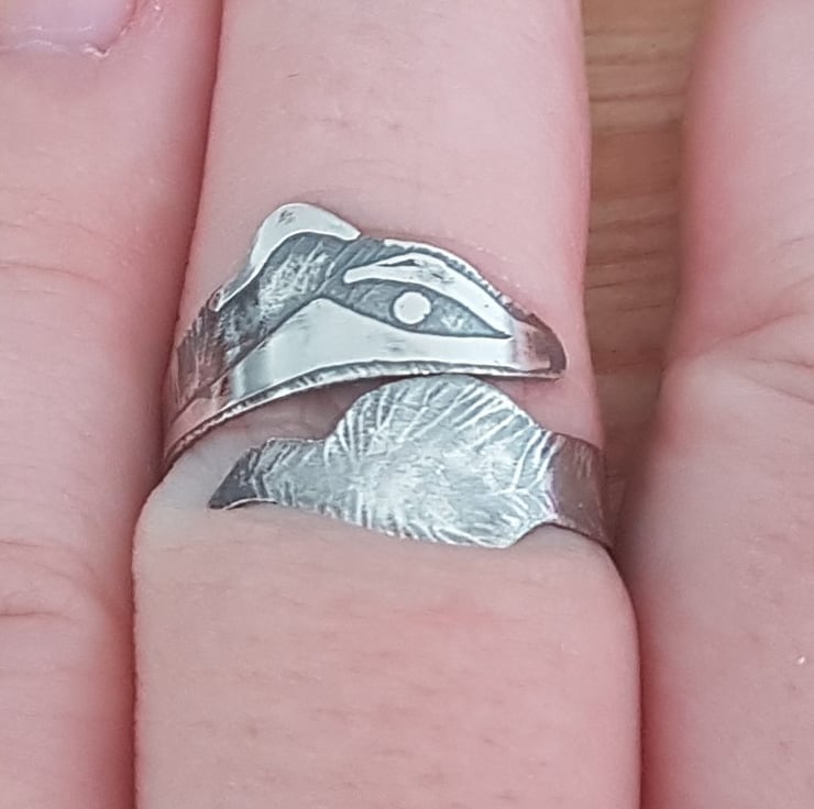 Sterling Silver Etched Badger Cross Over Adjust... - Folksy