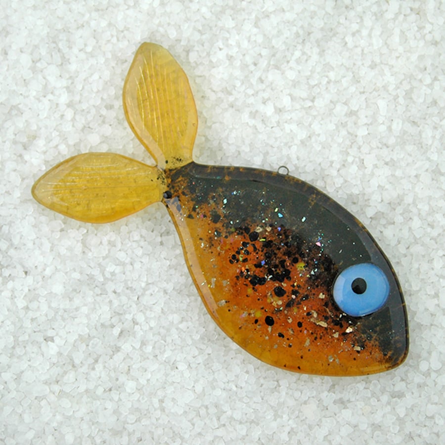 Fused Glass Goldfish - Folksy