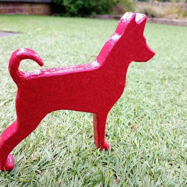Minpin decopatch dog in red with dark flecks - Folksy
