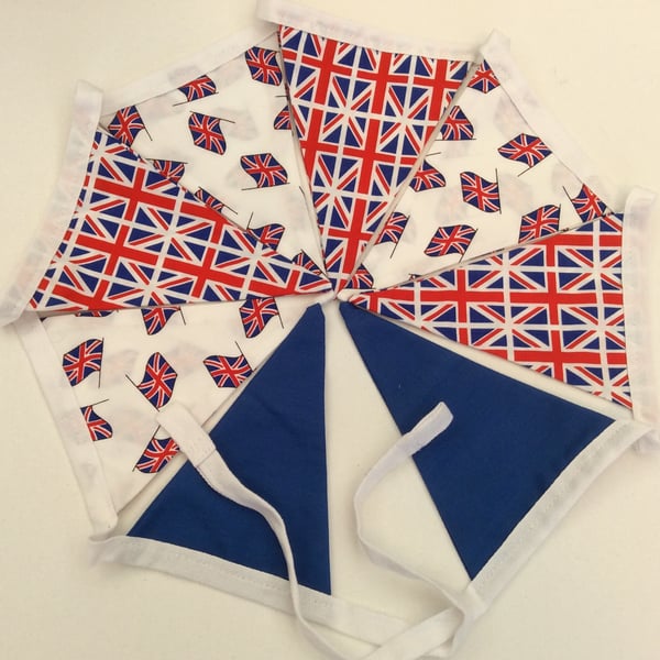 Union Jack Fabric Bunting, Red White & Blue... - Folksy