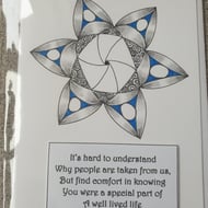 Hand drawn sympathy card - Folksy