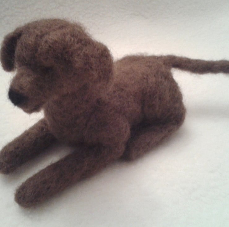 Needle felted Chocolate Labrador - Folksy