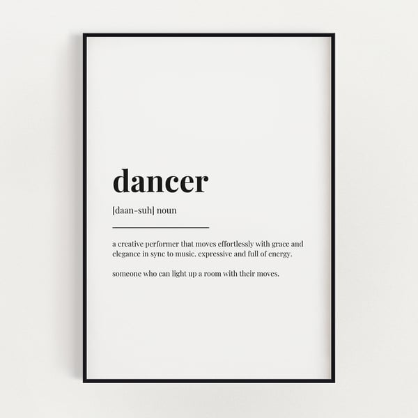 Dancer Definition Print - Folksy
