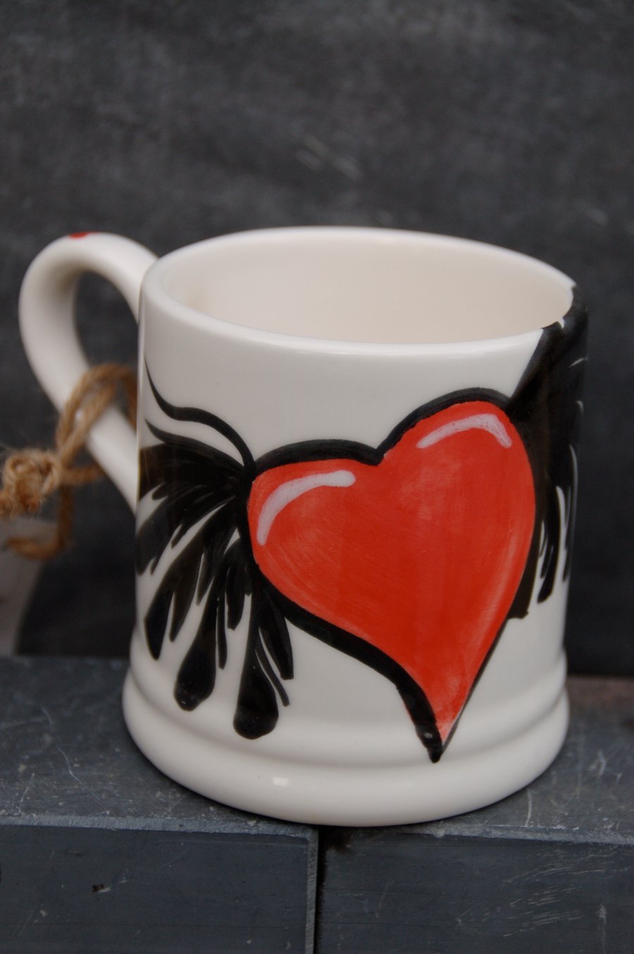 Ink hearts mug - Folksy
