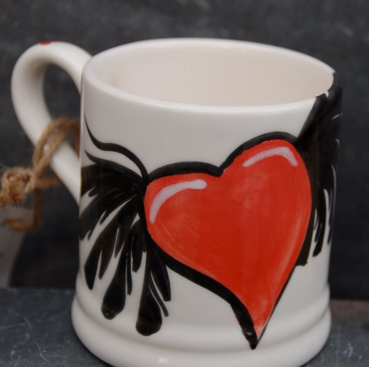 Ink hearts mug - Folksy