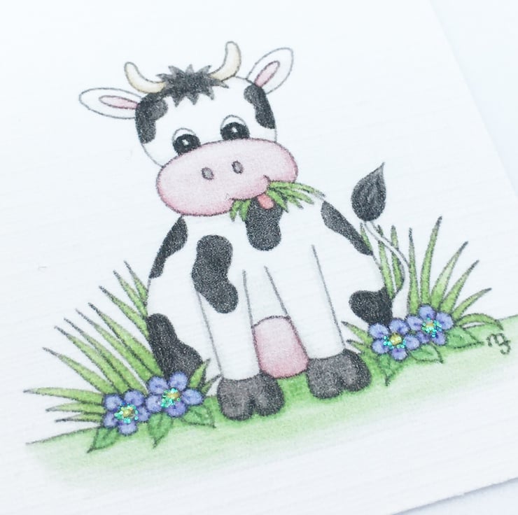 Moo Cow Gift Tags - set of 4 tags - Folksy