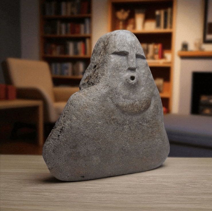 Stone Face Ooof Sculpture, Hand carved into tr... - Folksy