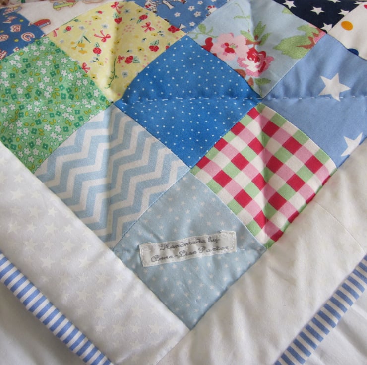 Handmade Patchwork Baby Cot Quilt - Play Mat - Folksy