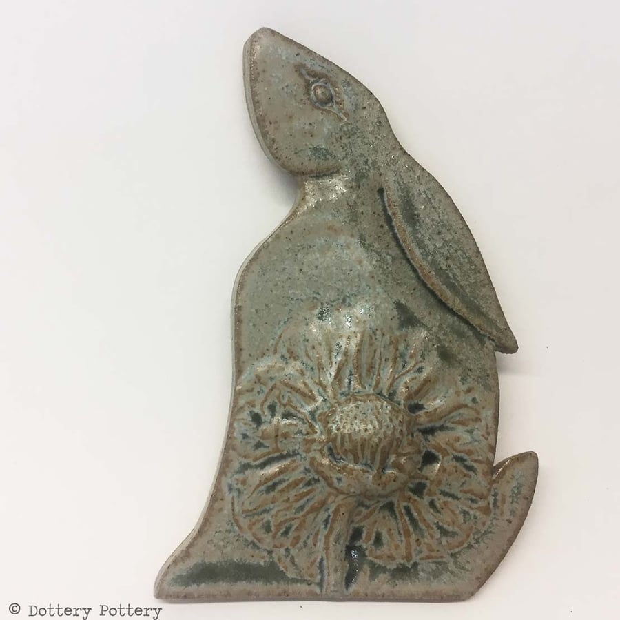 Ceramic Moon Gazing Hare Pottery Hare decoratio... - Folksy