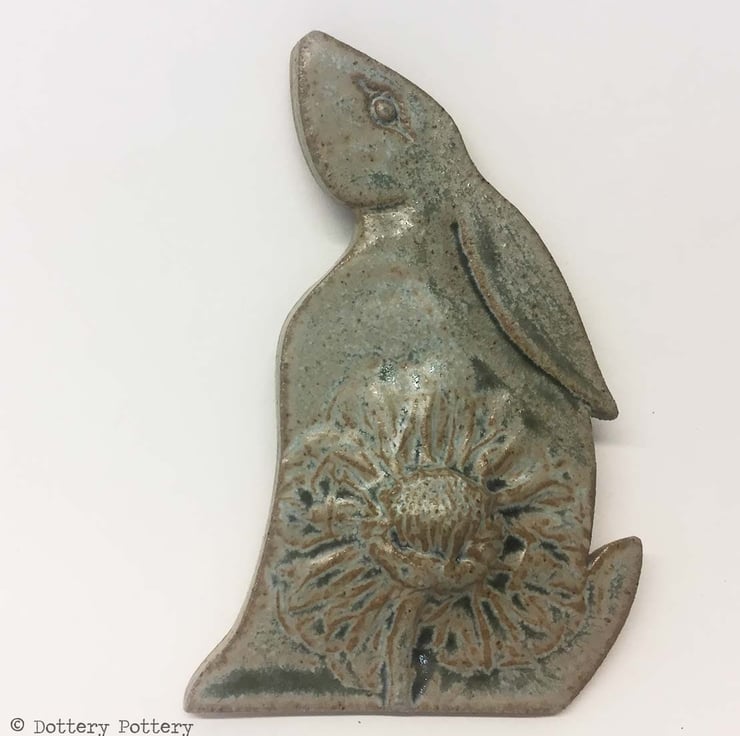 Ceramic Moon Gazing Hare Pottery Hare decoratio... - Folksy
