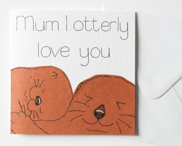 Mum I otterly love you Mother's Day card, Cute ... - Folksy