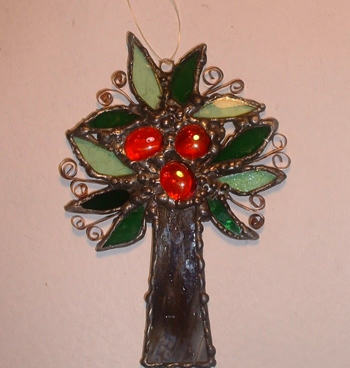 Stained Glass Apple Tree Suncatcher - Folksy
