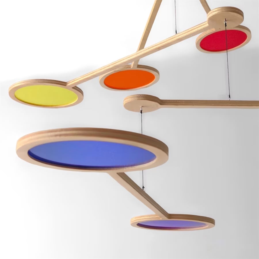 Rainbow Kinetic Mobile, Mid Century Modern Art,... - Folksy