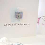 new baby boy card with button - Folksy