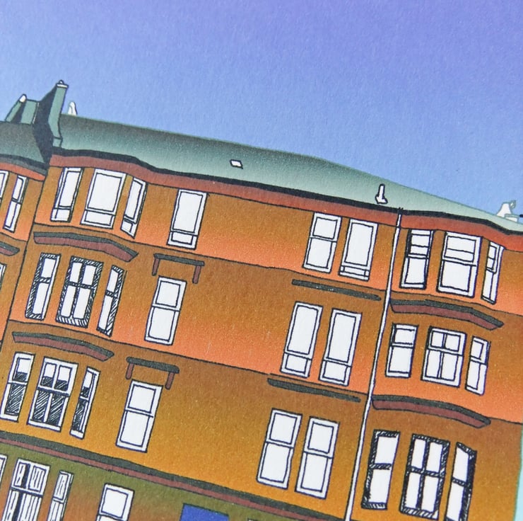 Glasgow Notebook - full colour tenement in Glas... - Folksy