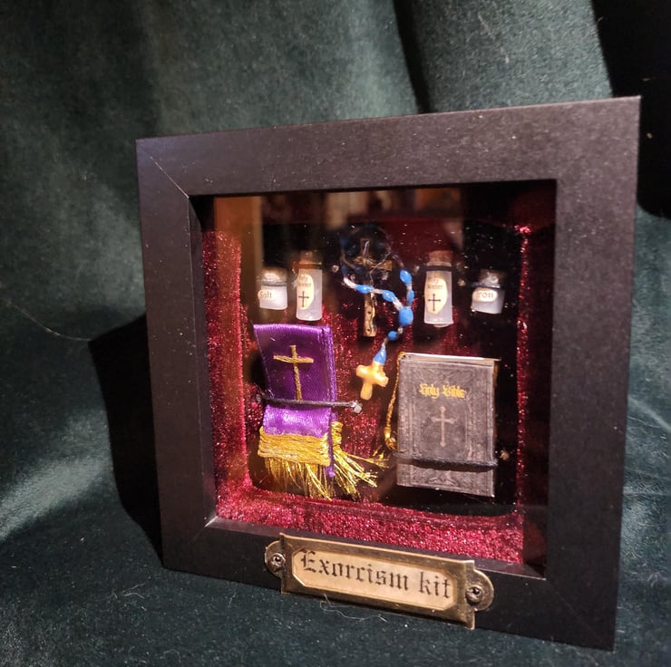 Miniature Exorcism Kit Shadow Box Art Handmade ... - Folksy