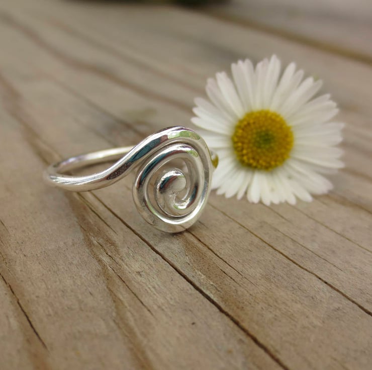 Sterling Silver Round Spiral Ring - made to ord... - Folksy