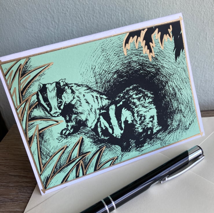 Card - Badger Cubs handmade Blank Inside - Folksy