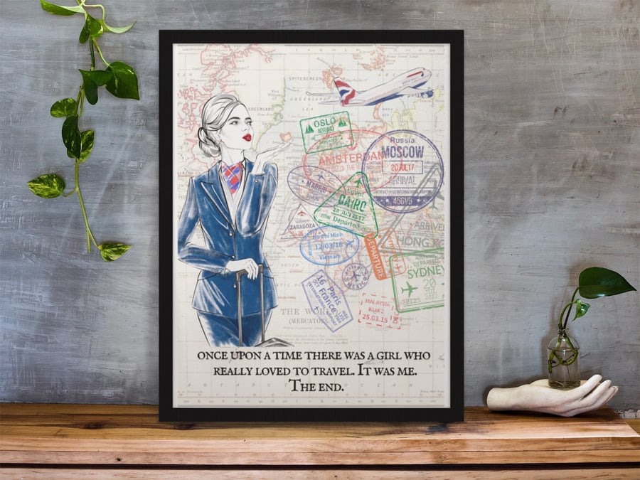 British Airways Cabin Crew Passport Stamp Print - Folksy