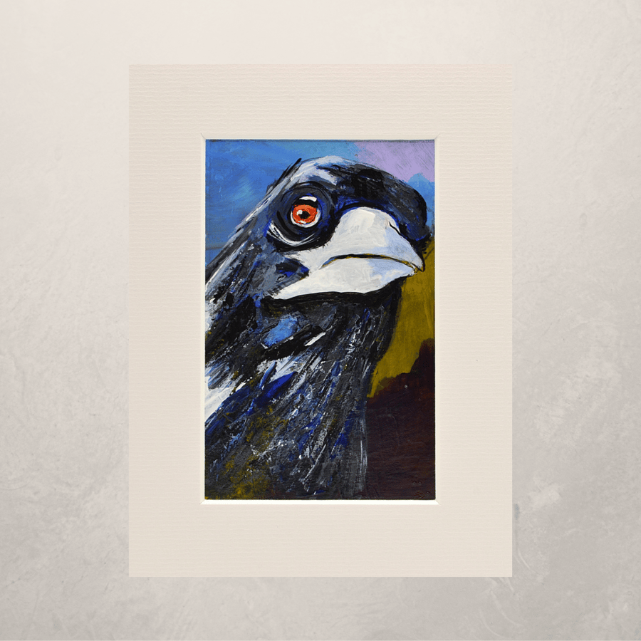 A Modern Mounted Acrylic Painting of a Rook. 8 ... - Folksy