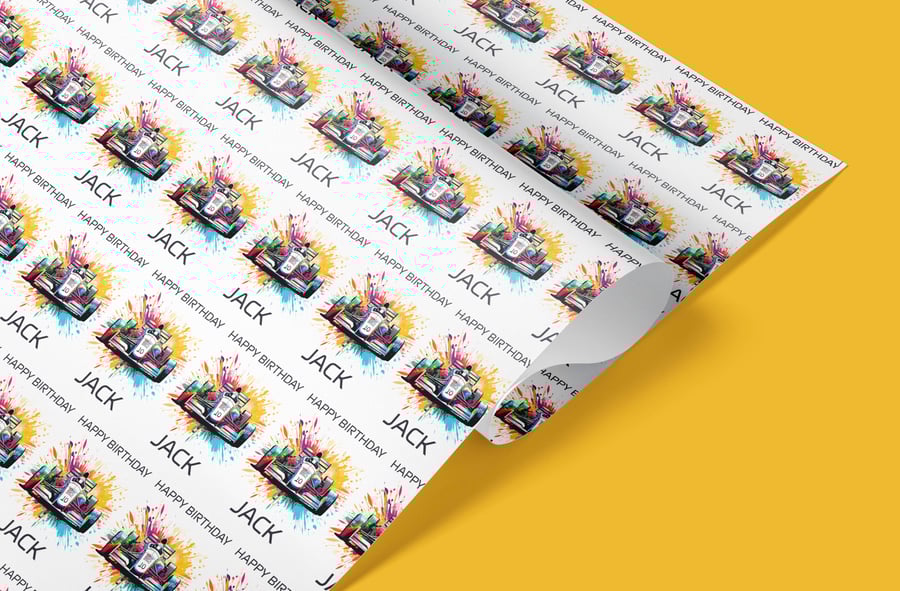 Personalised Formula 1 wrapping paper - Folksy