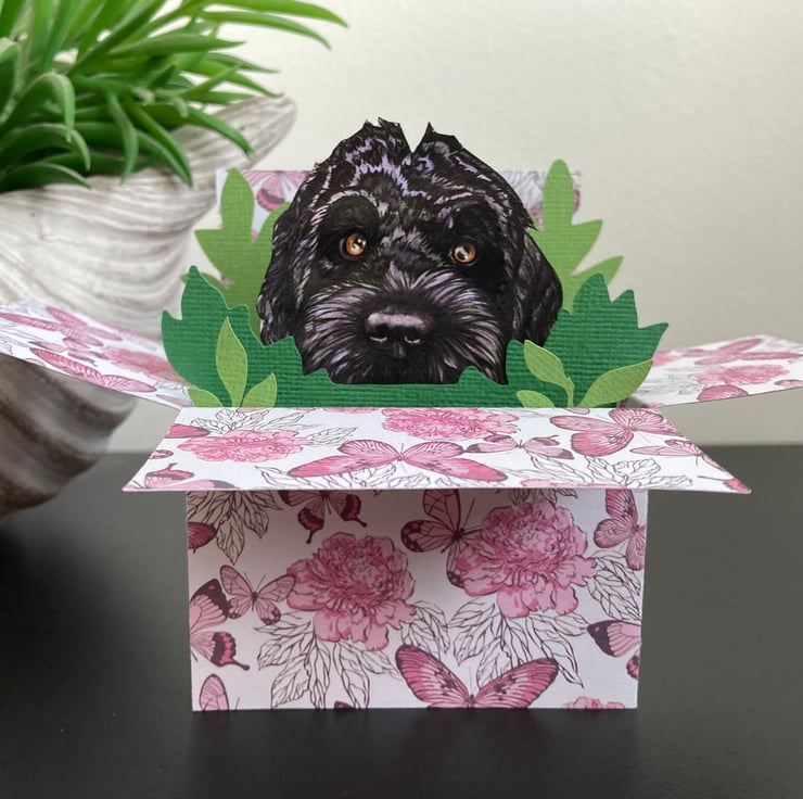 Cockapoo Birthday Card. Personalised 3D black c... - Folksy