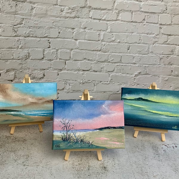 Mini Landscape painting, Oil painting, original... - Folksy