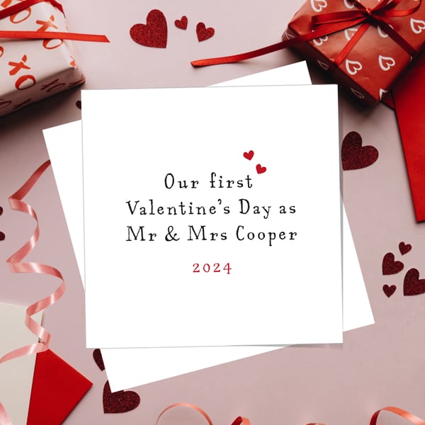 Valentine Card Personalised Our First Valentine... - Folksy