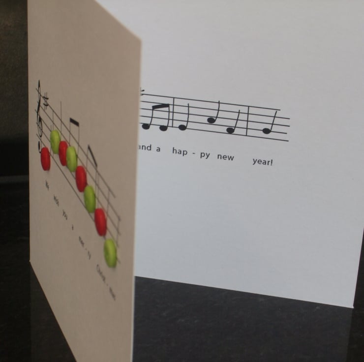 Christmas Buttons Music Card - Folksy