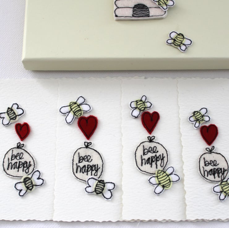 'Bee Happy' - A Box of Six Postcards with Envel... - Folksy
