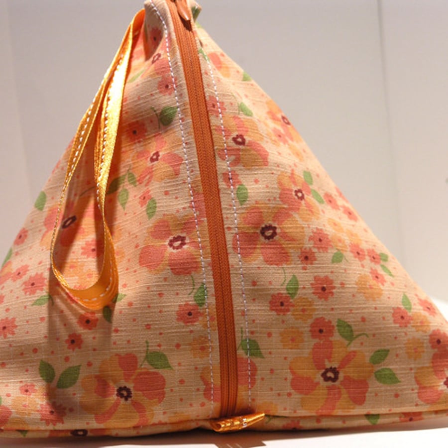 Pyramid bag- Orange Blossom - Folksy