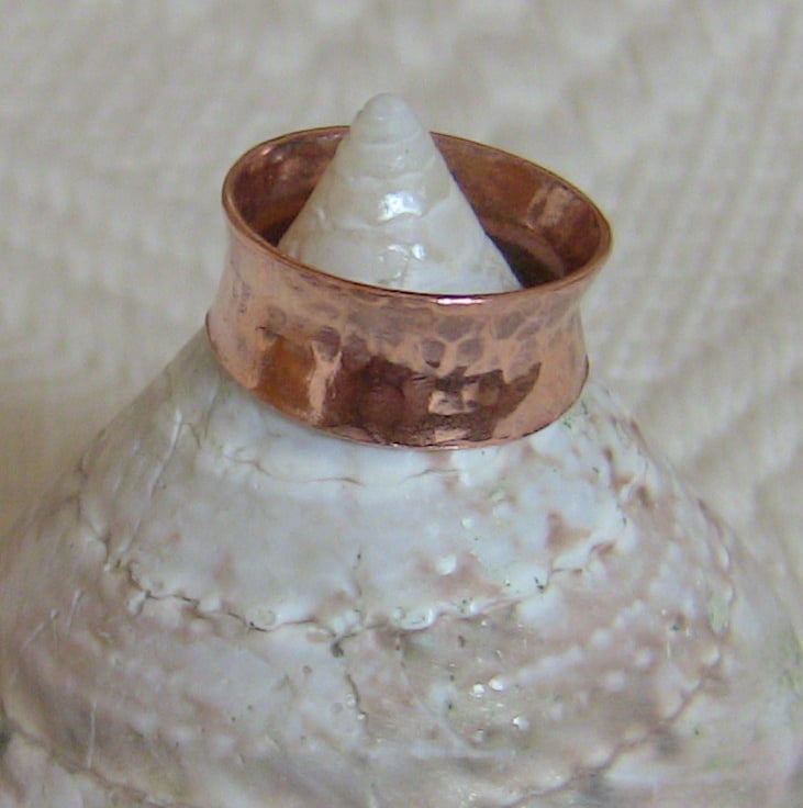 Hammered Copper Anticlastic Ring, size K - Folksy